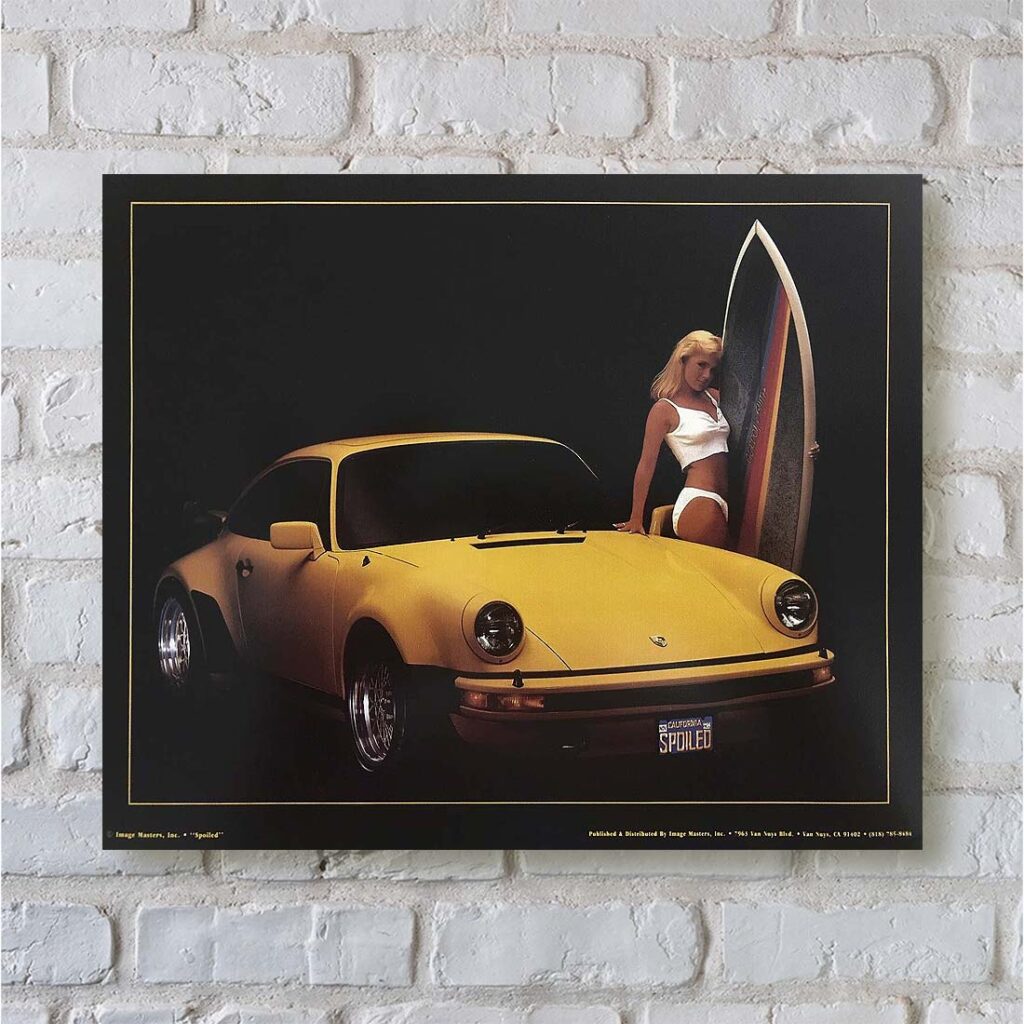 Porsche 911 Turbo "Spoiled" and Surfer Girl Poster | Garage Art™