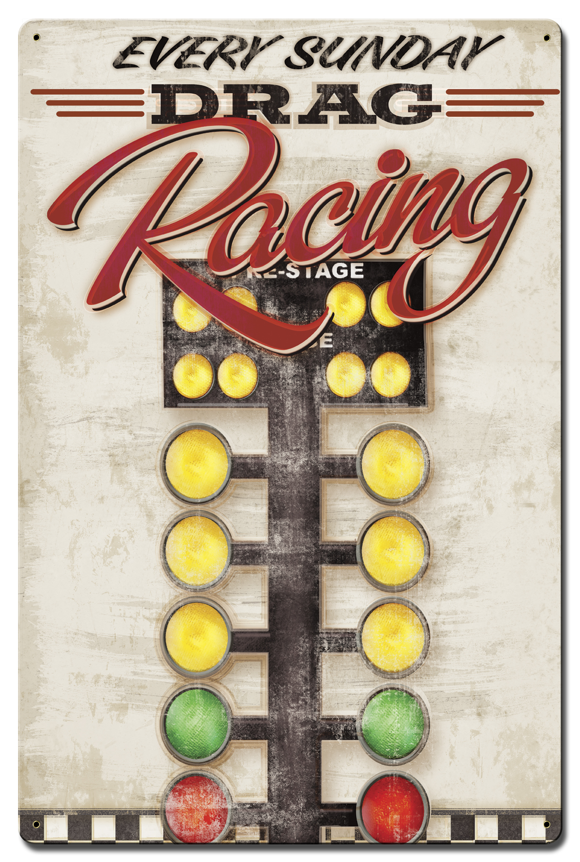 Drag Racing Corrugated Vintage Sign | Garage Art™