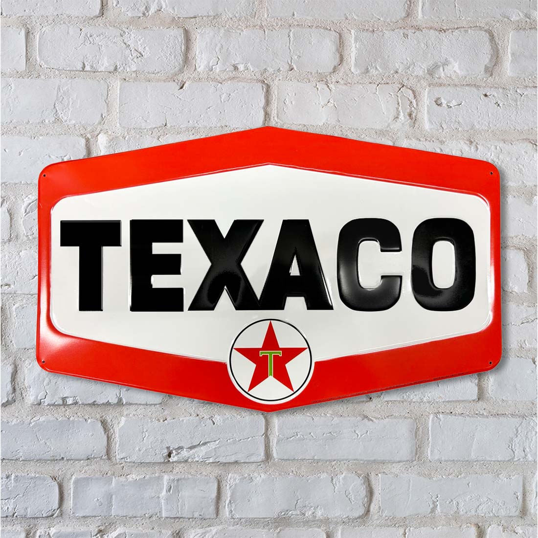 Texaco Hexagon Metal Sign - 24" | Garage Art™